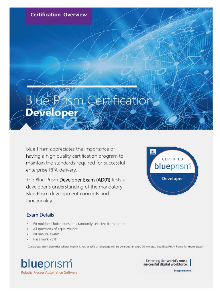 Blue Prism Certification - Developer | PDF | Test (Assessment) | Data Type