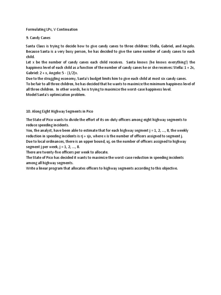 Operations Research Examples | PDF