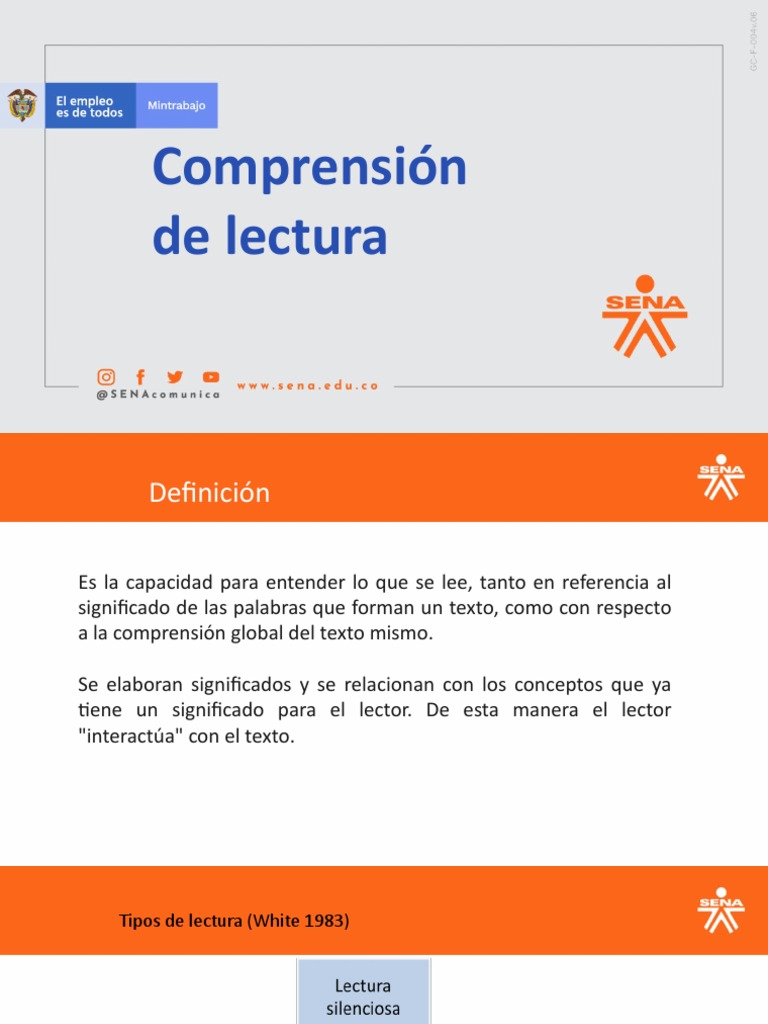 Presentación de Comprensión Lectora | PDF | Comprensión lectora | Autor