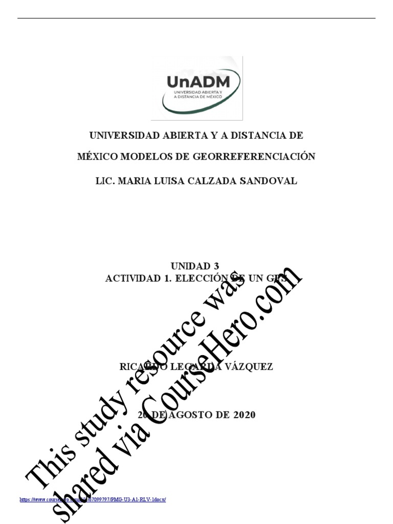 PMG U3 A1 RLV 1 | Descargar gratis PDF | Sistema de Posicionamiento Global | Science