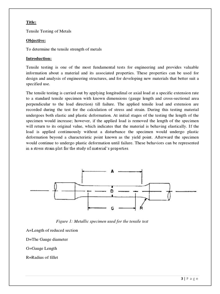 Tensile Testing of Metals | PDF | Deformation (Engineering) | Ultimate ...