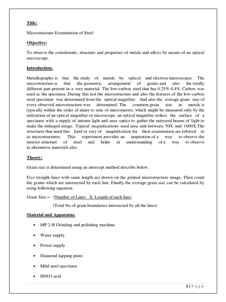 Micro-Structure Examination of Steel | PDF | Microstructure | Crystal