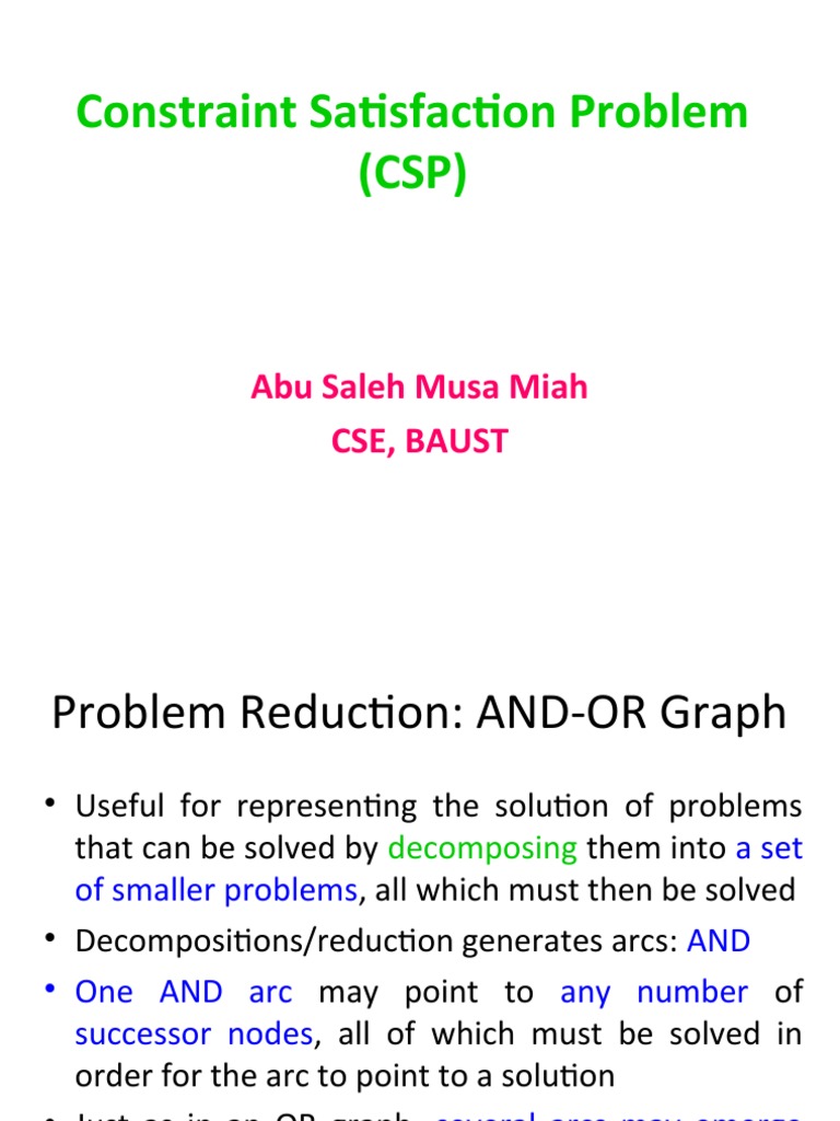 Lecture 3 2 Constraint Satisfaction Problem Csp Pdf Mathematical Logic Computer Programming