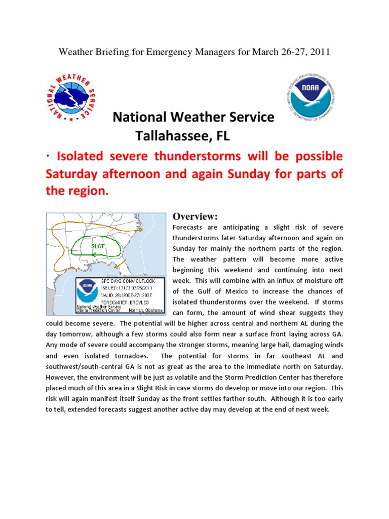 Weather Briefing Mar26,2011 | PDF | Thunderstorm | Weather Hazards