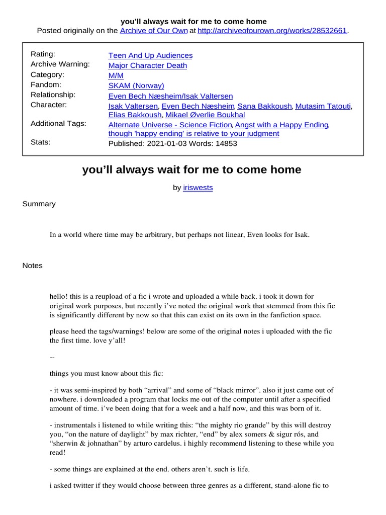 Youll Always Wait For Me | PDF | Poetry | General Fiction