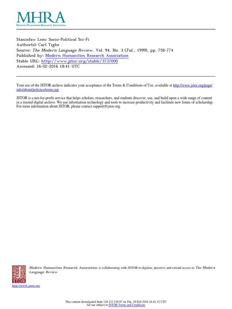 Tighe Carl - Socio-Political Sci-Fi - 1999 | PDF | Science Fiction ...