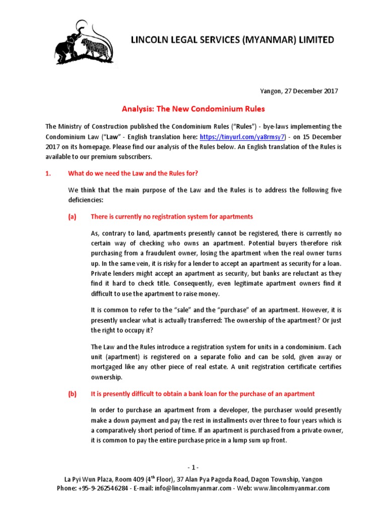 Analysis Condominium Rules | PDF | Lease | Condominium