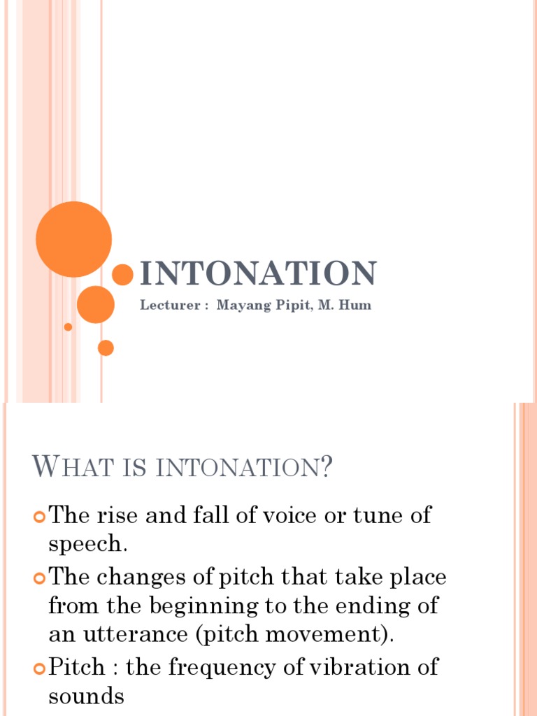 INTONATION | PDF | Tone (Linguistics) | Communication