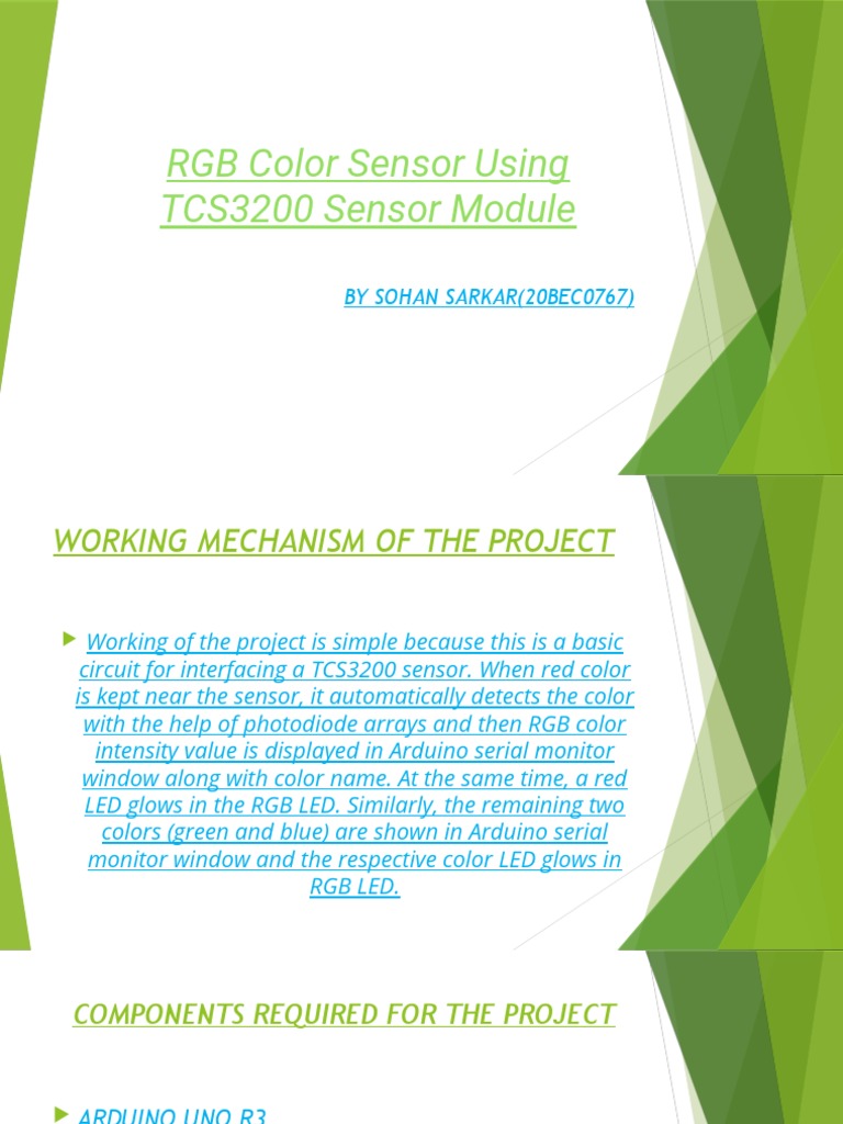 RGB Color Sensor Using TCS3200 Sensor Module | PDF