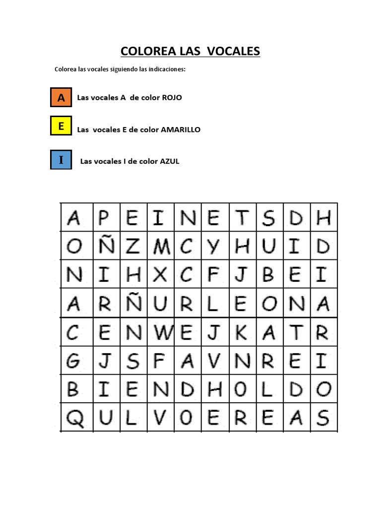 Colorea Las Vocales | PDF
