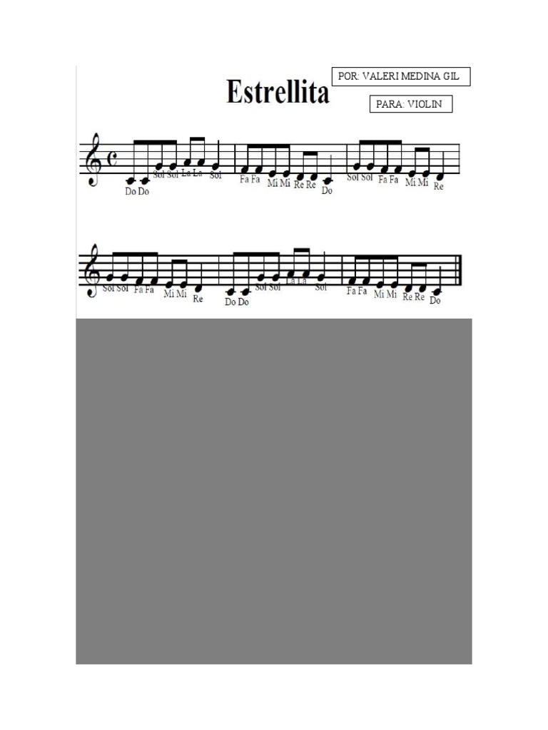 Partitura Estrellita para Niños | PDF
