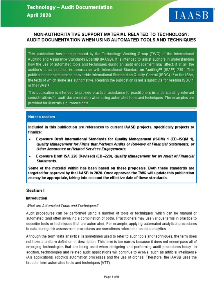 ATT-audit Documentation | PDF | Auditor's Report | Documentation