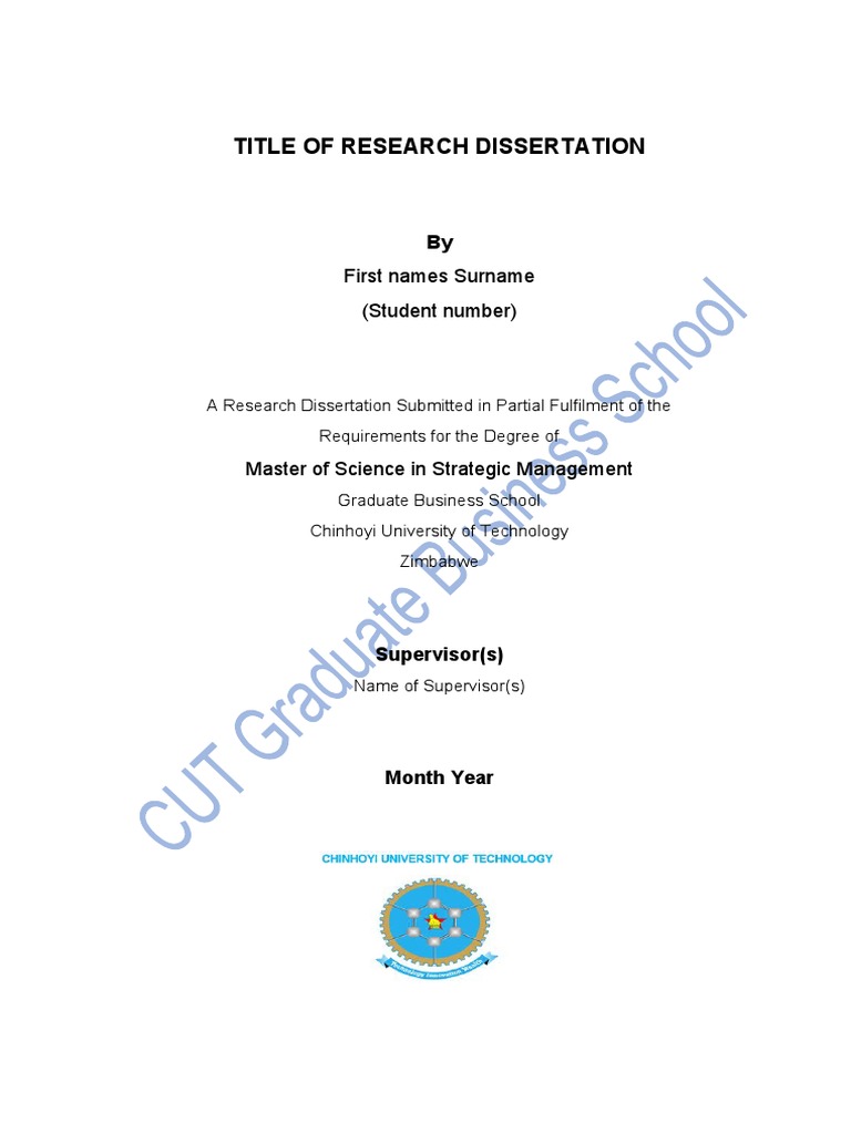 2020 Revised Templates For MSC Dissertation | PDF | Master Of Science ...