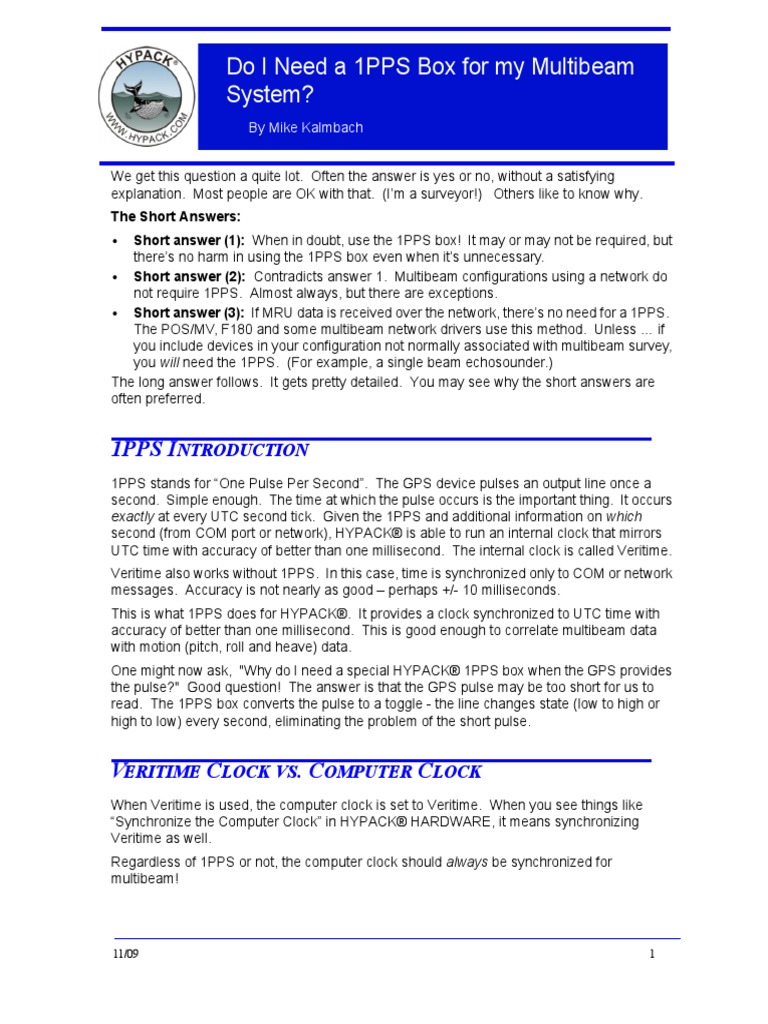 Do I Need A 1PPS Box For My Mulitbeam System | PDF | Global Positioning ...