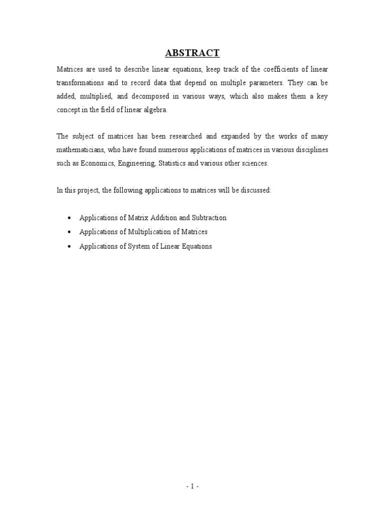 Applications of Matrices To Business and Economics | PDF | Matrix ...