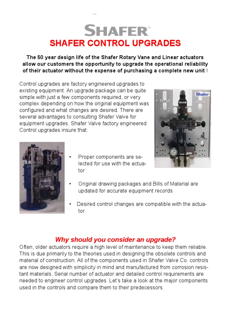 Brochure Control Upgrades Shafer en 84314 | PDF | Pump | Pipe (Fluid ...