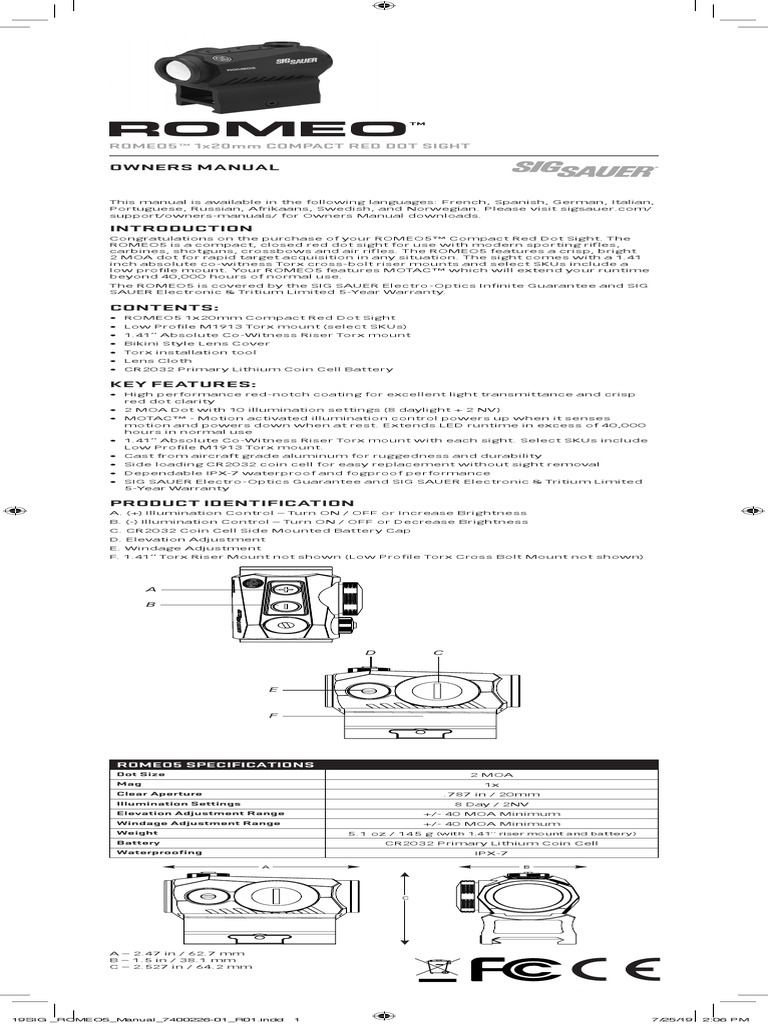 Romeo: Owners Manual | PDF | Projectile Weapons | Firearms