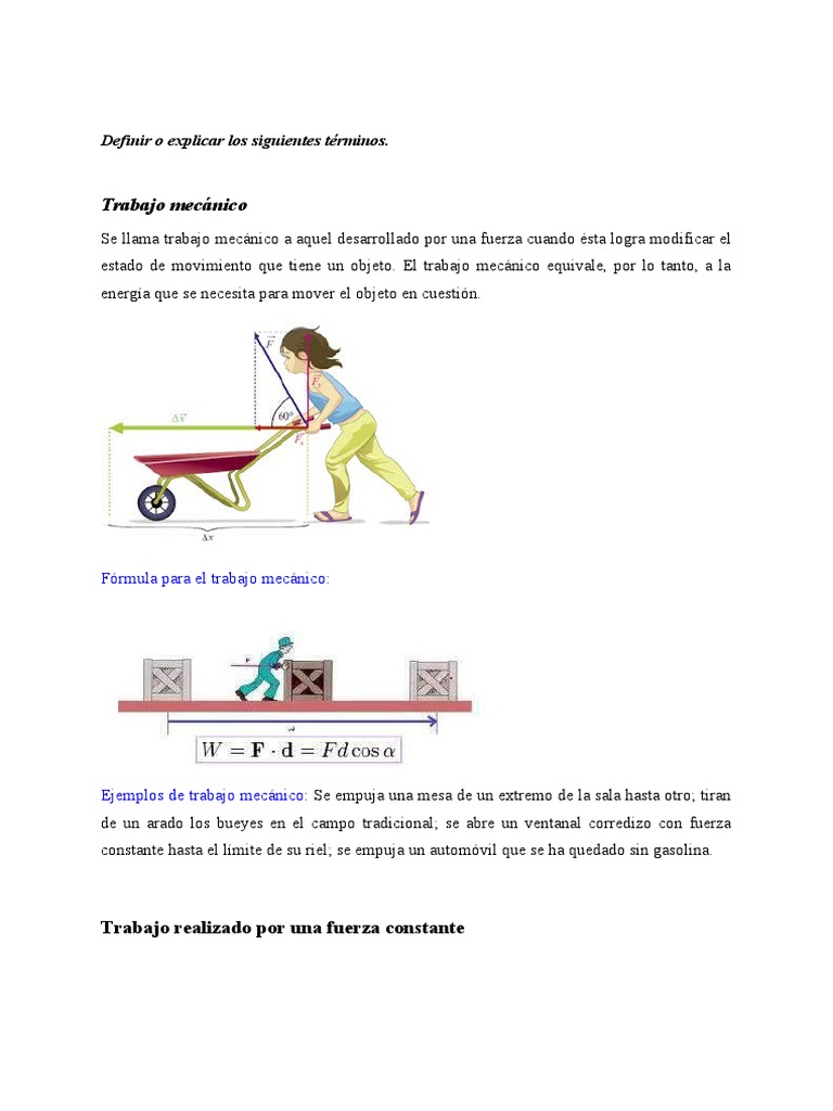 Tarea Sobre Trabajo y Energía | PDF | Energía potencial | Fuerza