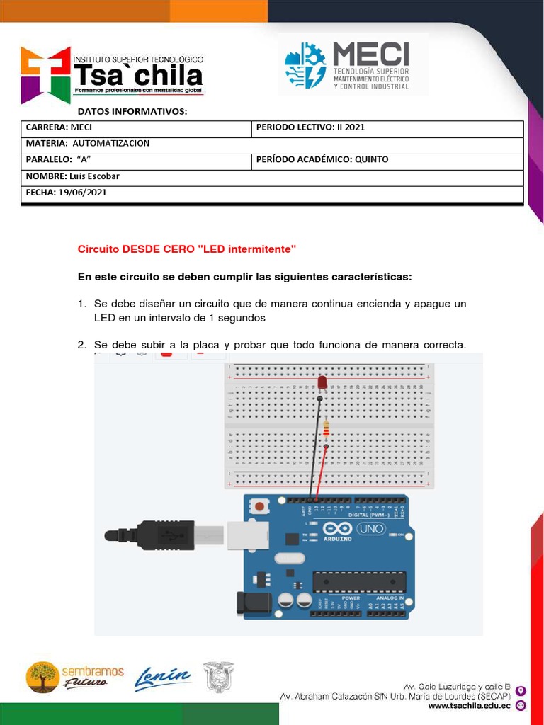 Circuito de Simulación Arduino y Tinkercad | PDF