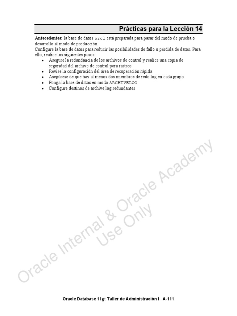 Practica Leccion14 | PDF | Bases de datos | Oracle Corporation