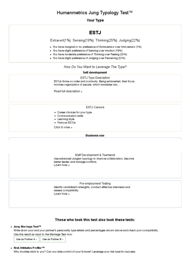 Jung Typology Test | PDF