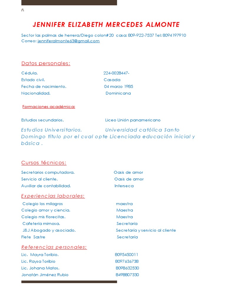 Curriculum Jennifer | PDF