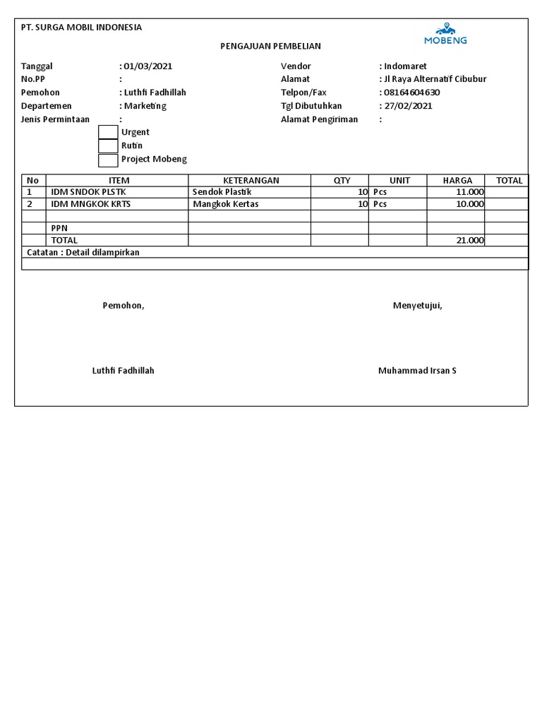 Bill Indomaret | PDF
