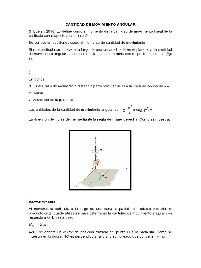 Movimiento Angular | PDF | Impulso | Vector Euclidiano