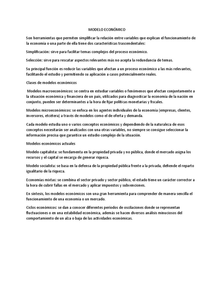 Modelo Económico | PDF