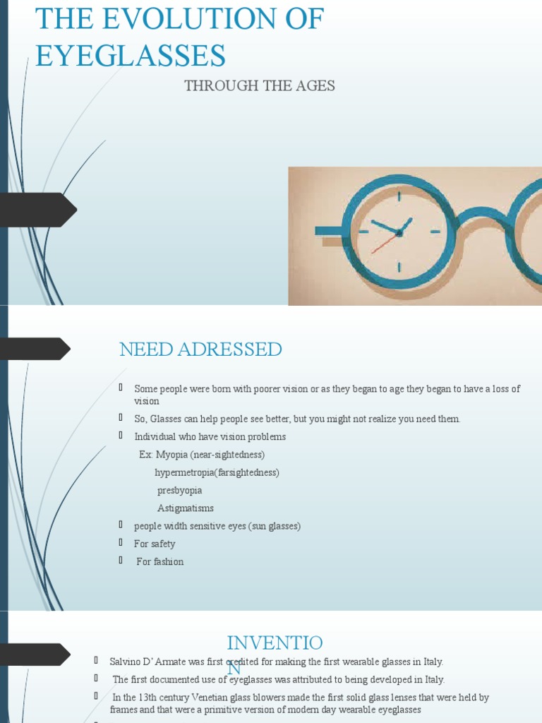 Evolution of Eyeglasses Through History | PDF | Glasses | Optics