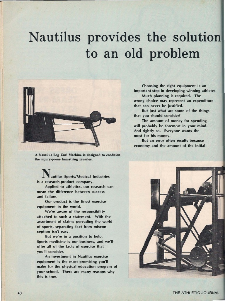 Nautilus Provides The Solution To Old Problem | PDF | Strength Training ...