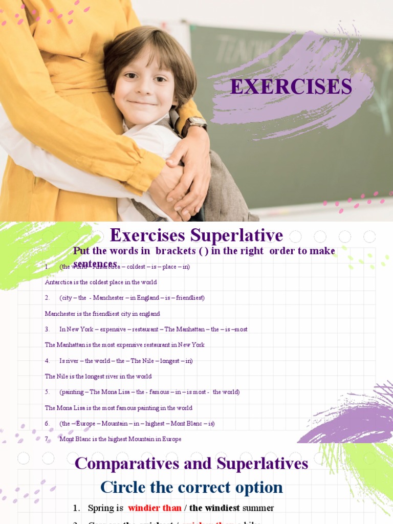 Exercises Adjective Superlative | PDF