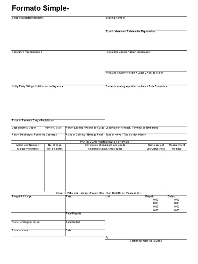 Master Bill of Lading | PDF | Cargo | Bill Of Lading