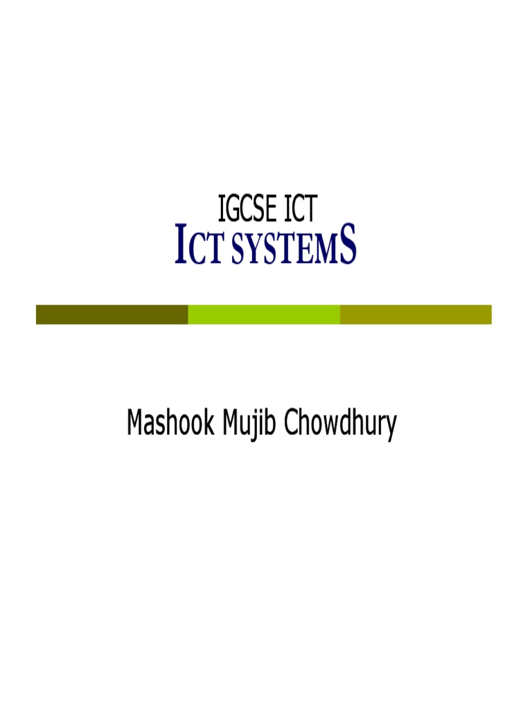 ICT Systems-MMC | PDF | Computer Data Storage | Random Access Memory