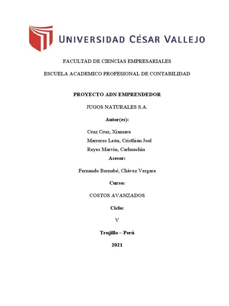 Proyecto Adn Emprendedor..g 3 | Descargar gratis PDF | Empresas | Cliente