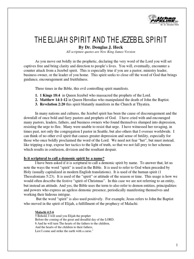 The Elijah Spirit and The Jezebel Spirit | PDF | John The Baptist ...