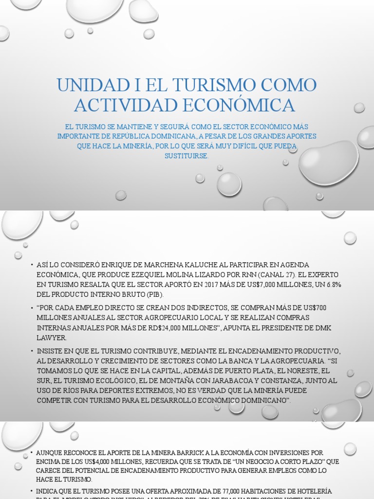 El turismo como pilar fundamental de la economía dominicana | PDF ...