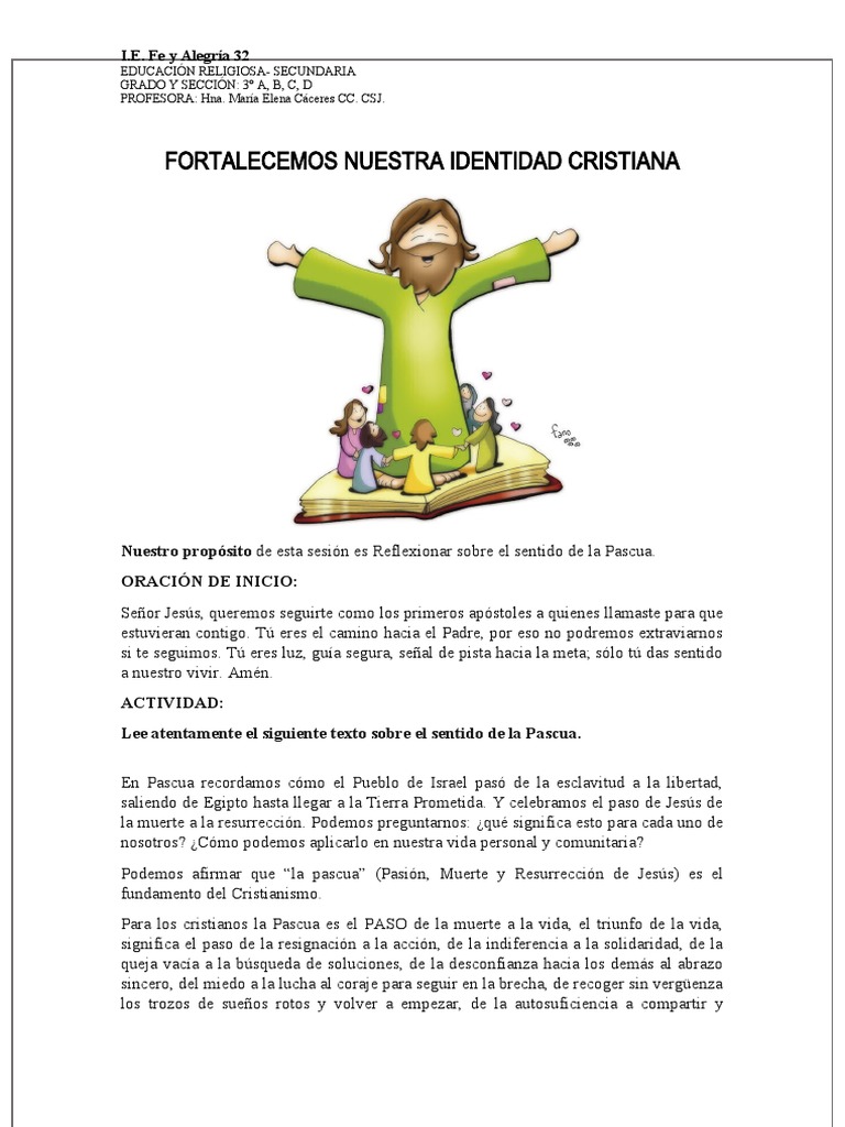 Actividad N°3 - Religión 3° | PDF | Pascua de Resurrección | La ...
