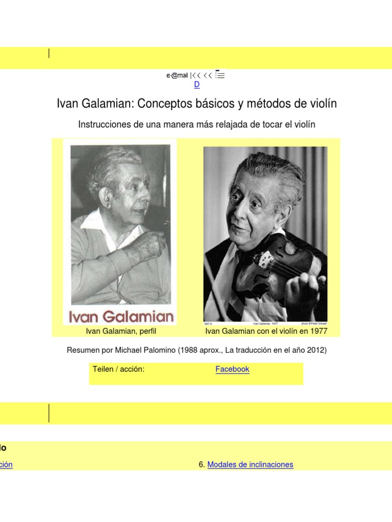 Ivan Galamian Conceptos Basicos y Metodo | PDF | Mano | Violín