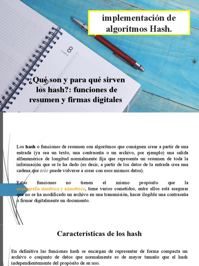 Implementación de Algoritmos Hash. | PDF | Clave (criptografía ...