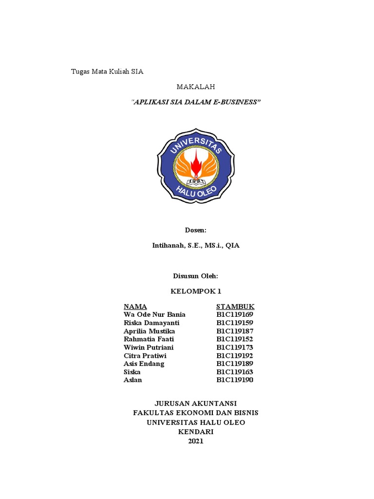 Kelompok 1 Sia - Makalah E-Business | PDF