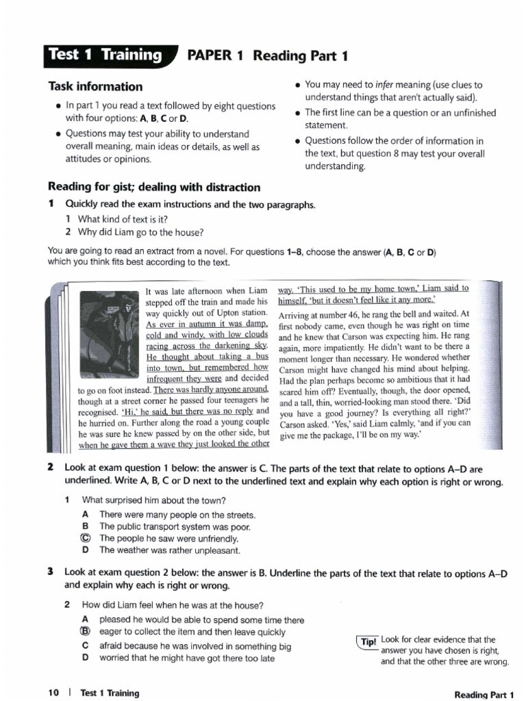 FCE - Lesson 1 - Reading Practice | PDF
