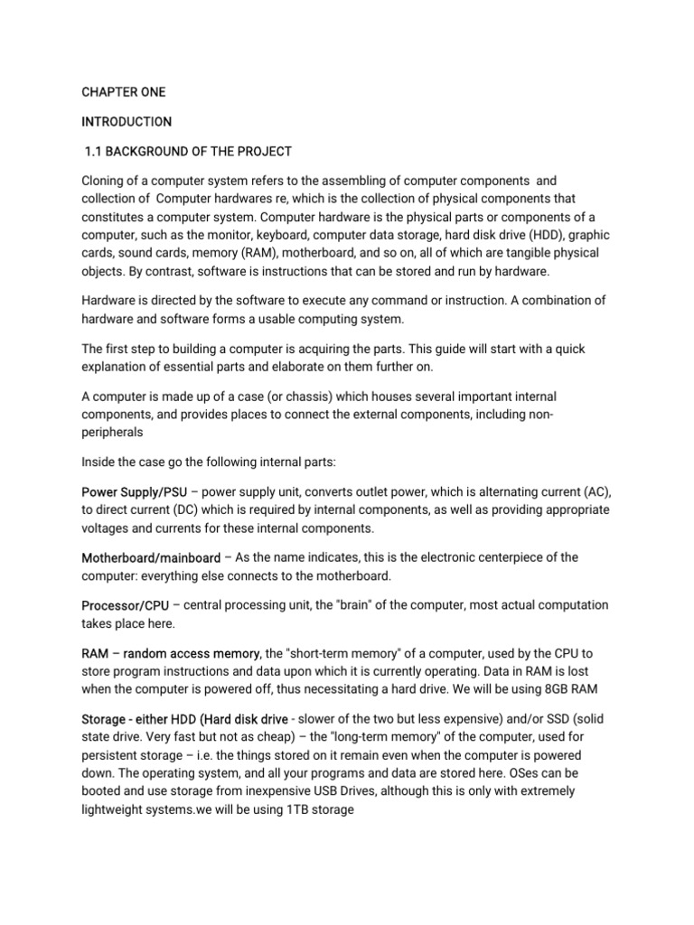 Cloning of A New Computer System | PDF | Computer Engineering | Electronics