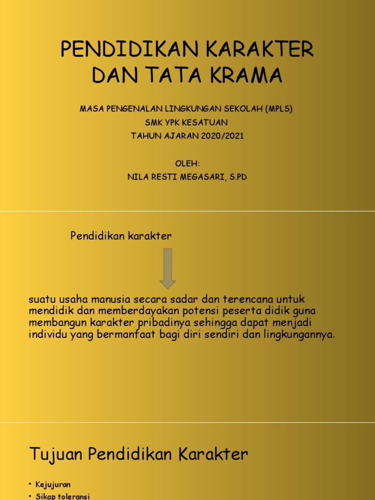 Pendidikan Karakter Dan Tata Krama | PDF | Kesehatan Holistik | Gaya Hidup