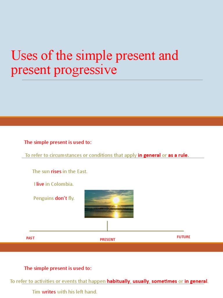 Simple Present Vs Present Progressive | PDF