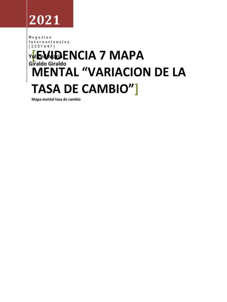 Mapa Mental: Variación Tasa de Cambio | PDF | Tipo de cambio | Moneda