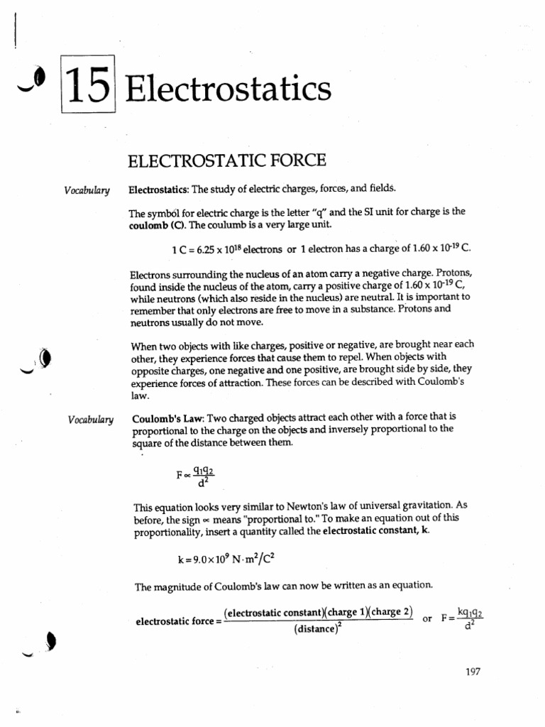 Electrostatics: Electrostatic Force | PDF | Electric Charge | Electric ...