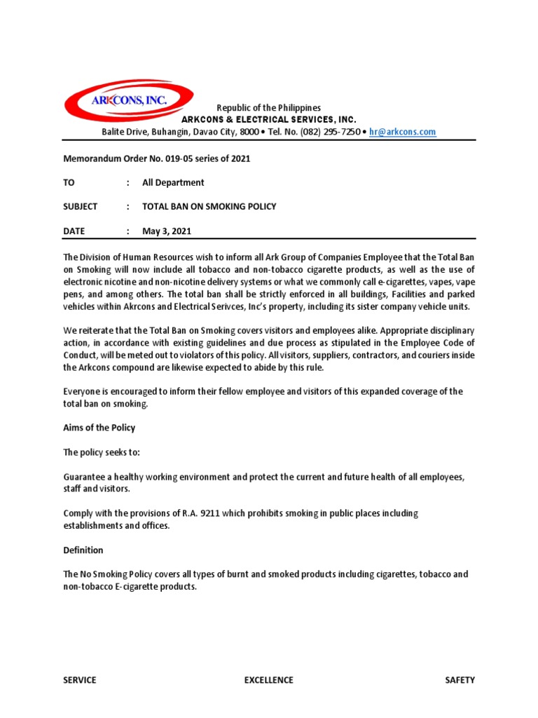 Total Ban On Smoking Policy | PDF | Technology & Engineering