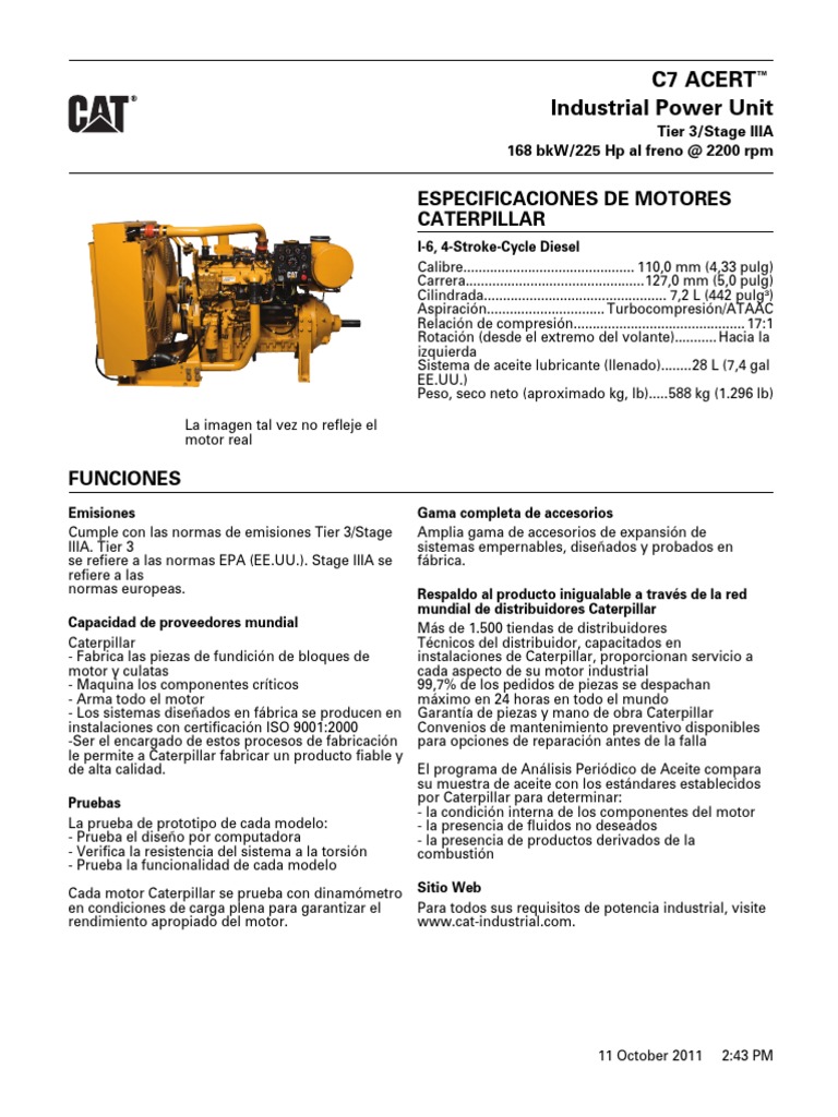 Consumo Combustible C7 | PDF | Ingeniería mecánica | Máquinas