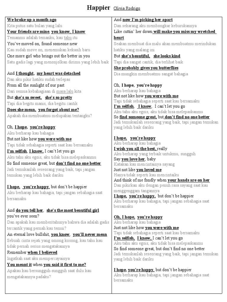 Happier Olivia Rodrigo | PDF